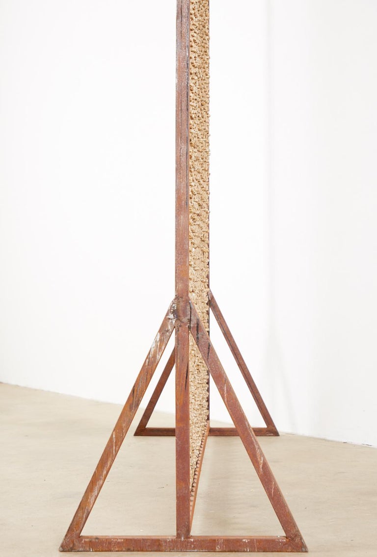 Modern Iron Screen Sculpture with Arabesque Design at 1stDibs