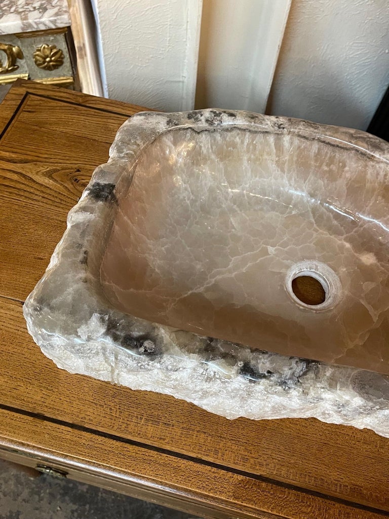 Modern Irregular Shaped Onyx Sink For Sale at 1stDibs
