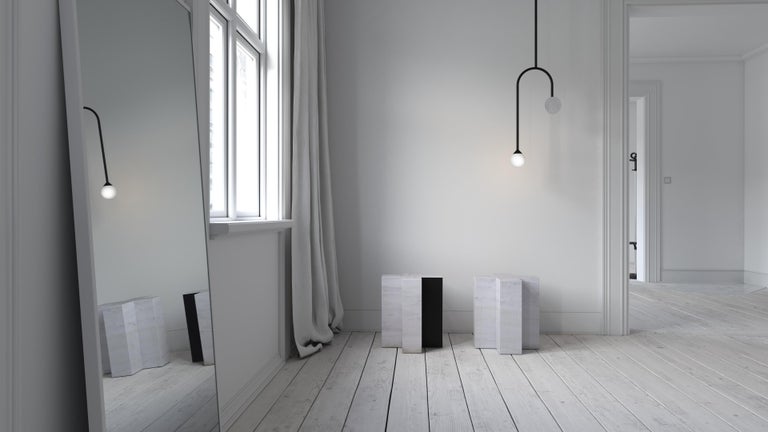 Modern Ismini Side Table in White Greek Marble For Sale at 1stDibs