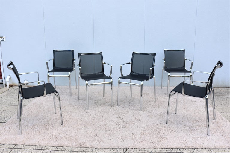 Modern Italian Alberto Meda for Alias Bigframe Mesh Dining Armchairs ...