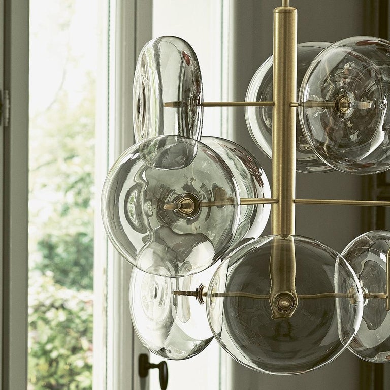 Modern Italian Borosilicate Glass Suspension Lamp from Bontempi ...