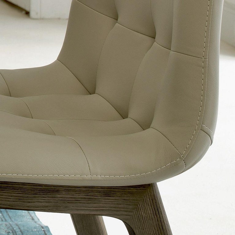 Modern Italian Chair with Wooden Frame and Upholstered Seat, Bontempi ...