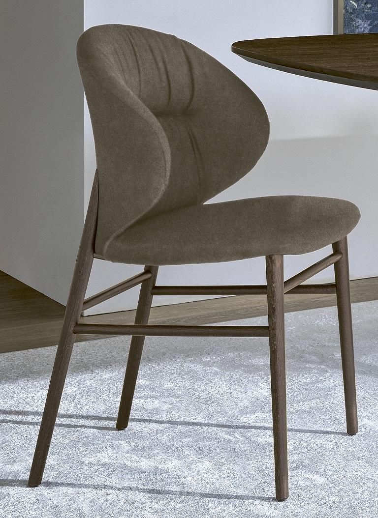 Modern Italian Chair with Wooden Frame and Upholstered Seat, Bontempi ...