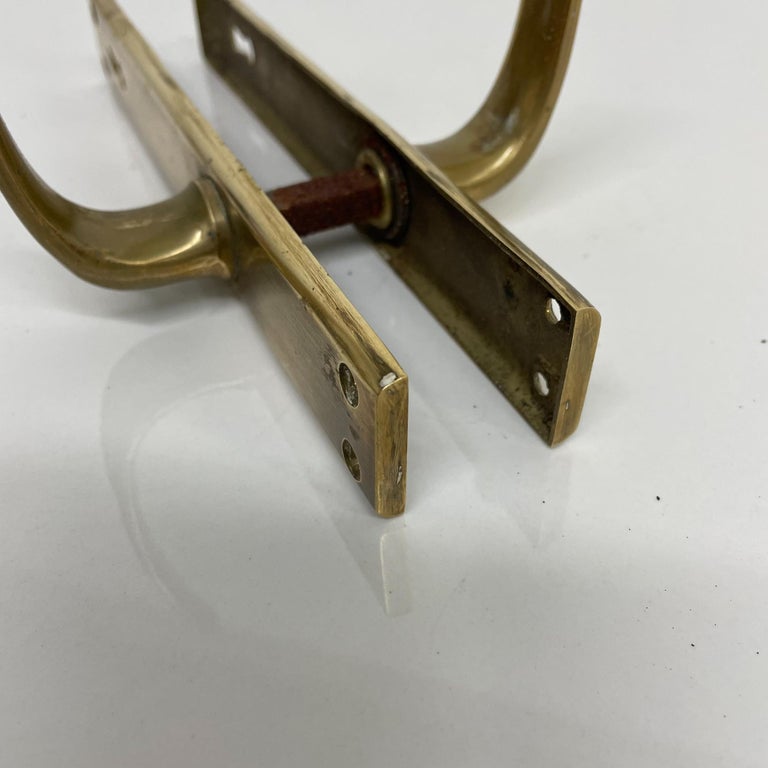 Rich Brass Italian Door Pull Handle and Plate Midcentury ITALY 1950s ...