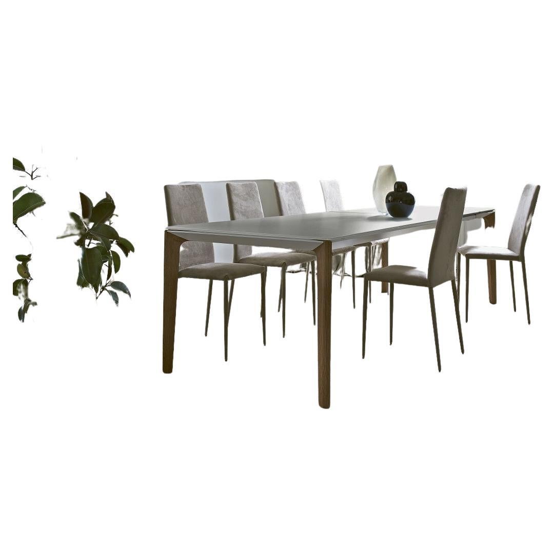 Modern Italian Fixed Solid Wood, Lacquered Metal Table, Bontempi ...