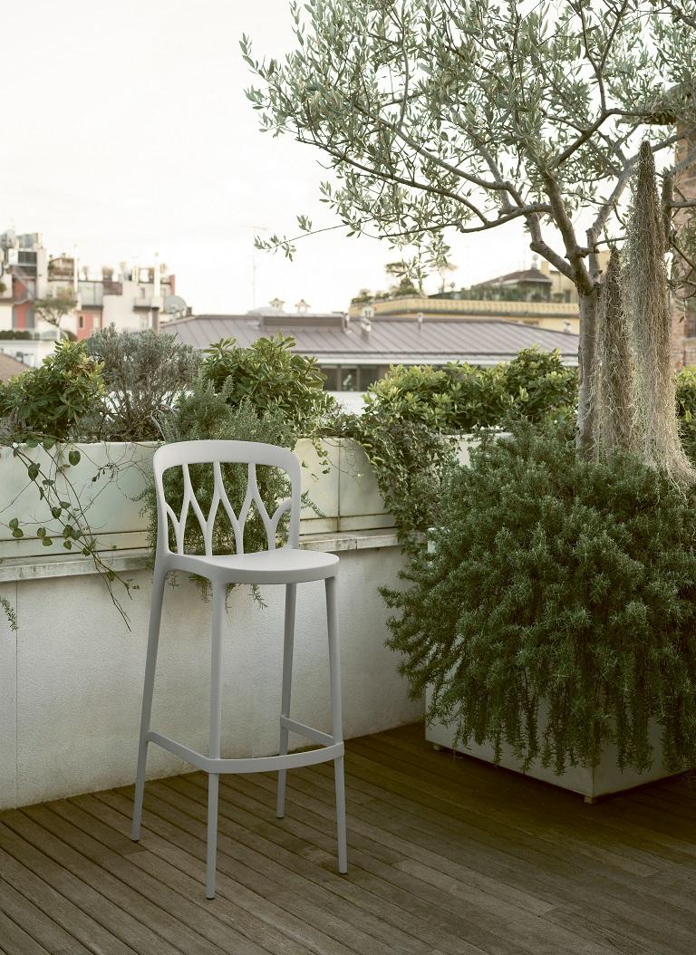 Modern Italian Light Grey Polypropylene Stool from Bontempi Collection ...