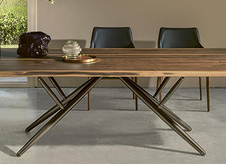 Modern Italian Metal and Solid Wood Table from Bontempi Casa Collection ...