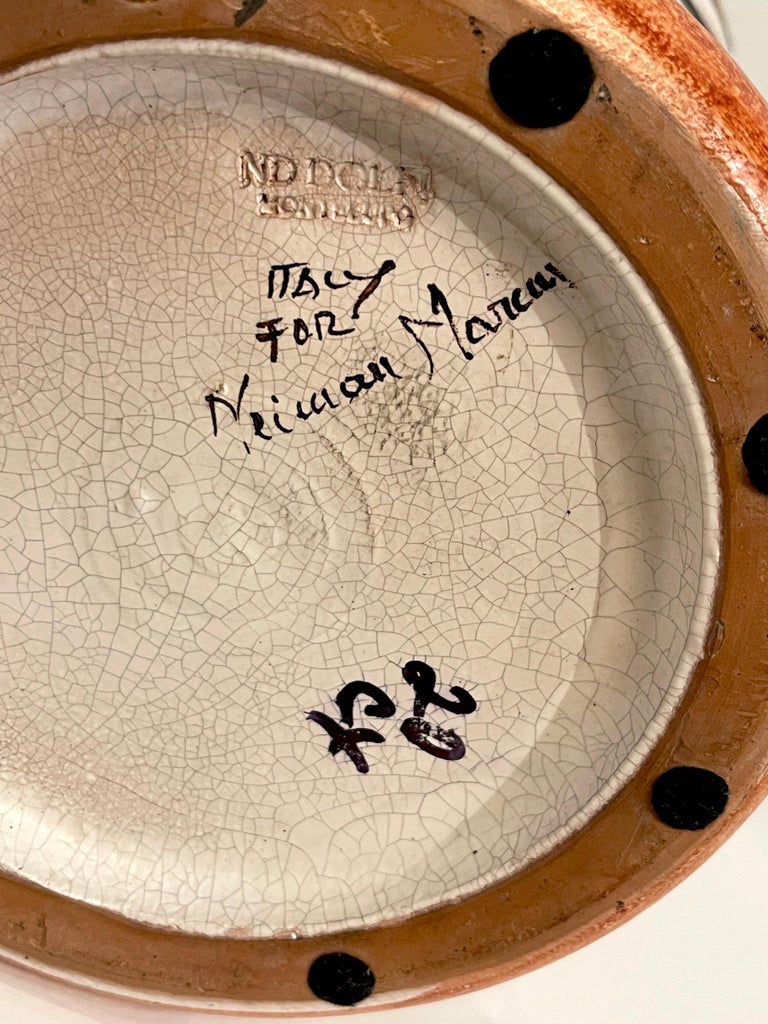 Modern Italian Pottery Mask Motif Vase, by ND Dolfi For Sale at 1stDibs