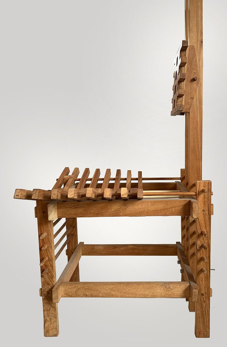 Modern Italian Tall Beech Anacleto Spazzapan Chairs, Pair at 1stDibs