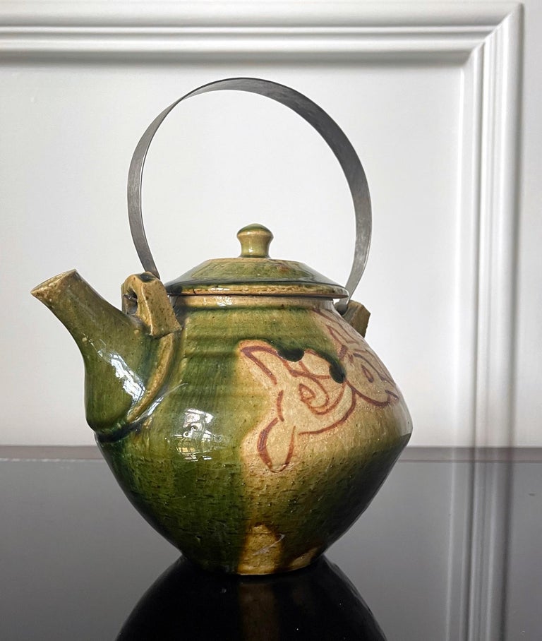 Modern Japanese Studio Pottery Oribe Tea Pot by Ken Matsuzaki For Sale ...