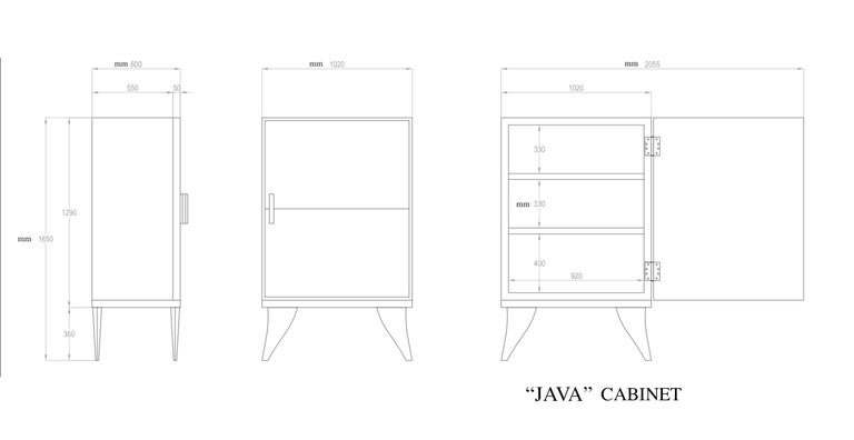 Modern, Java, Wardrobe in Full-Grain Leather, Handcrafted with Bas ...