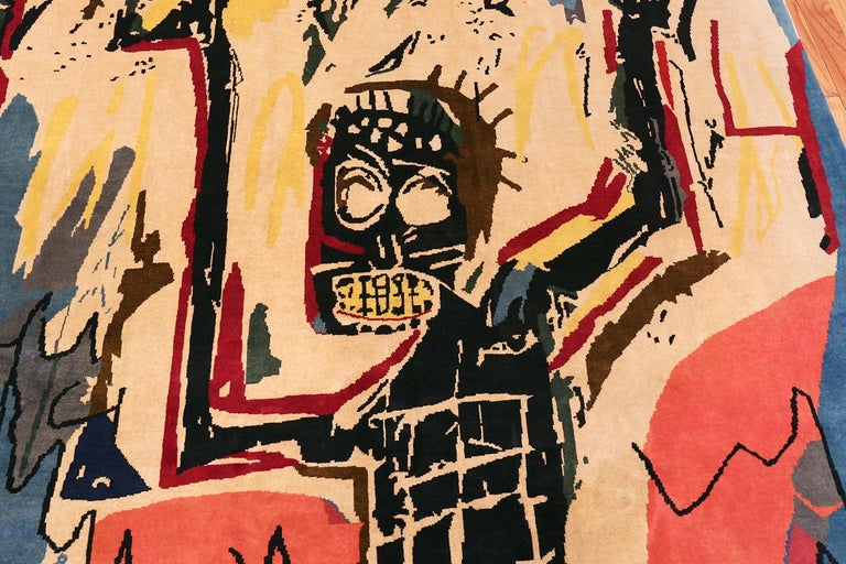 Modern Jean-Michel Basquiat Inspired Art Rug. Size: 8 ft 4 in x 9 ft 10 ...