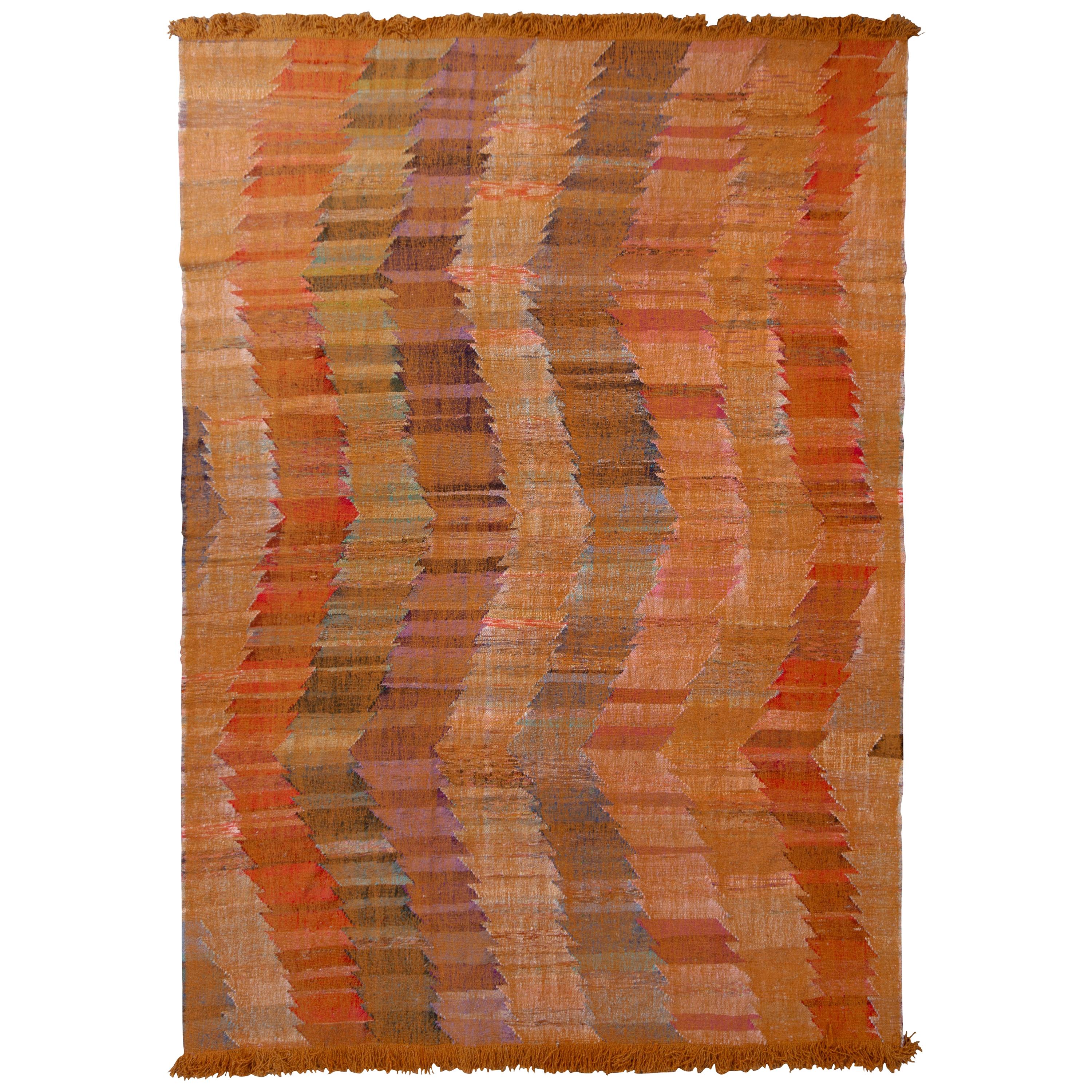 Fine Modern Geometric Multicolored Kilim Rug For Sale at 1stDibs