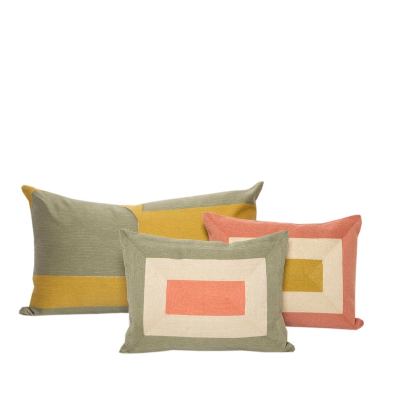 Modern Kilombo Home Embroidery Pillow Cushion Cotton Pac-Man Mustard ...