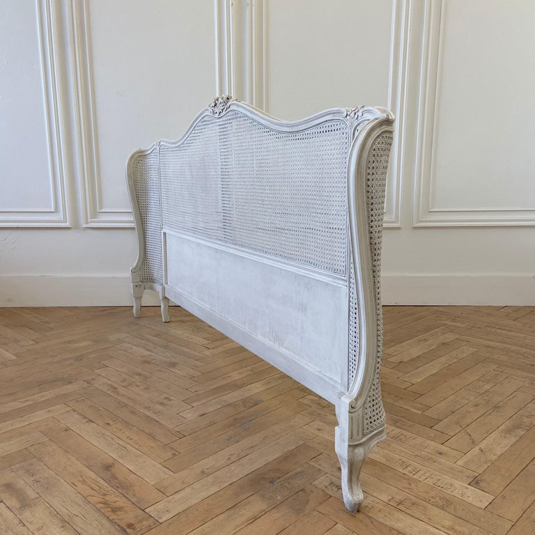 Modern King Size Painted Cane French Style Headboard at 1stDibs