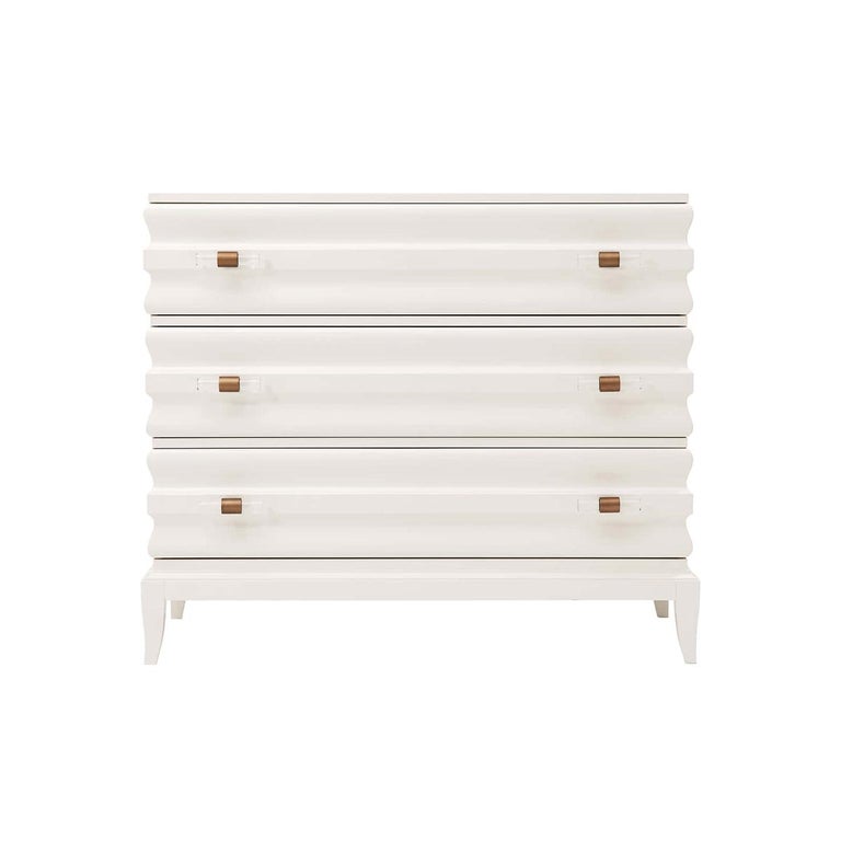 Modern Lacquered Ribbed Commode For Sale at 1stDibs