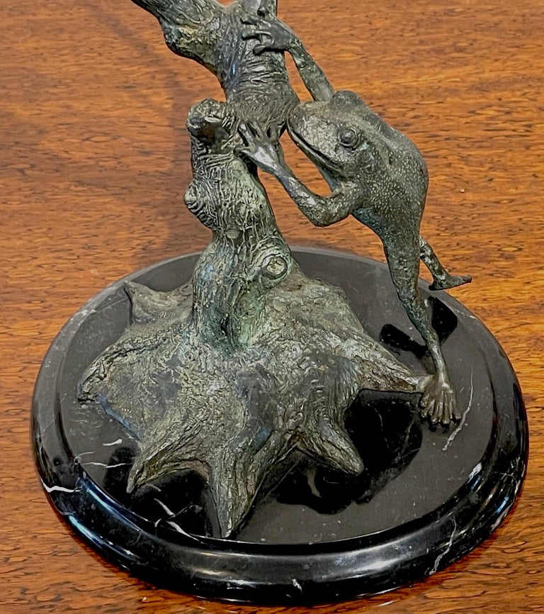 Modern Landscape Bronze of Tree Frogs For Sale at 1stDibs