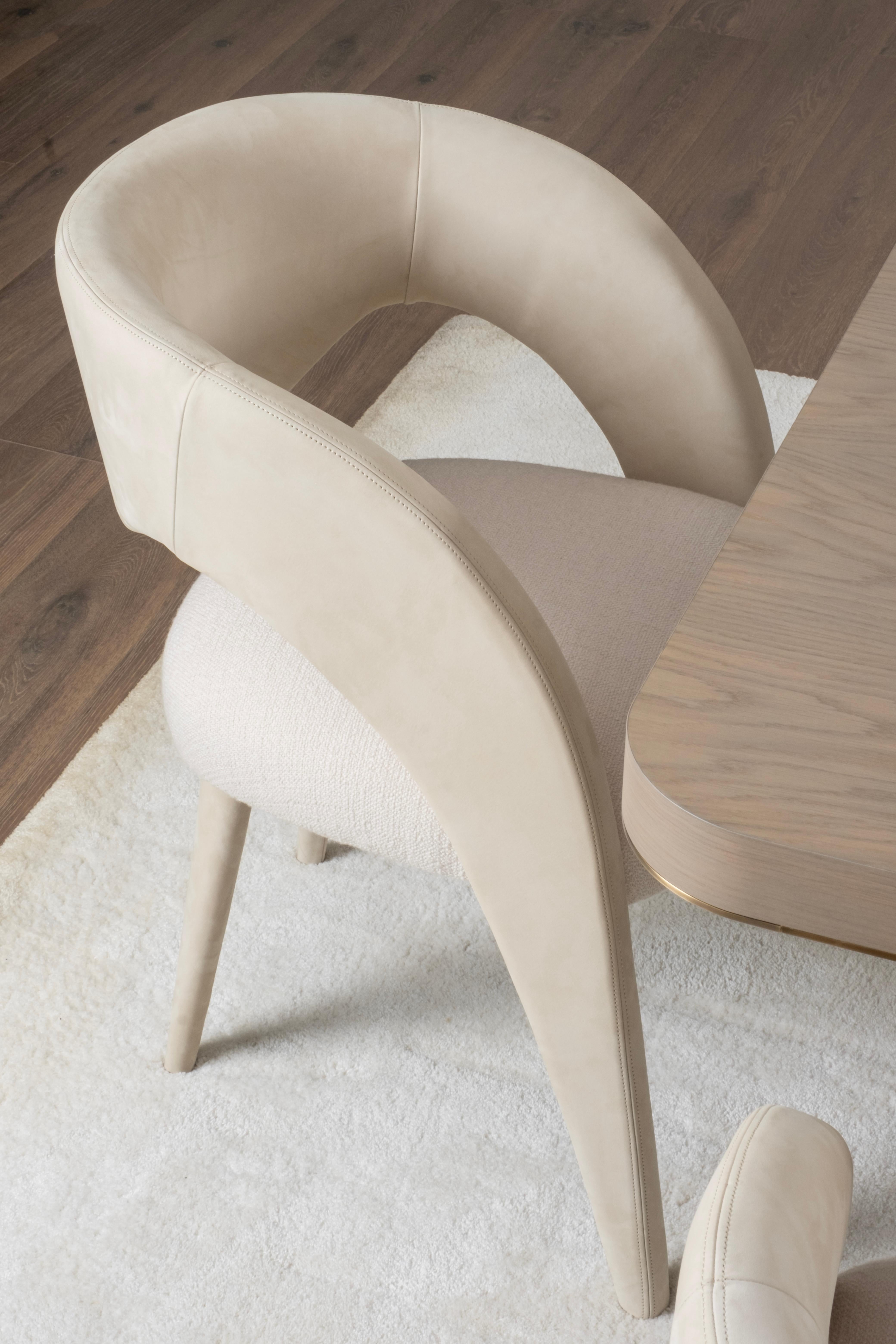 Modern Laurence Dining Chairs, DEDAR Fabric, Nubuck Handmade Portugal ...