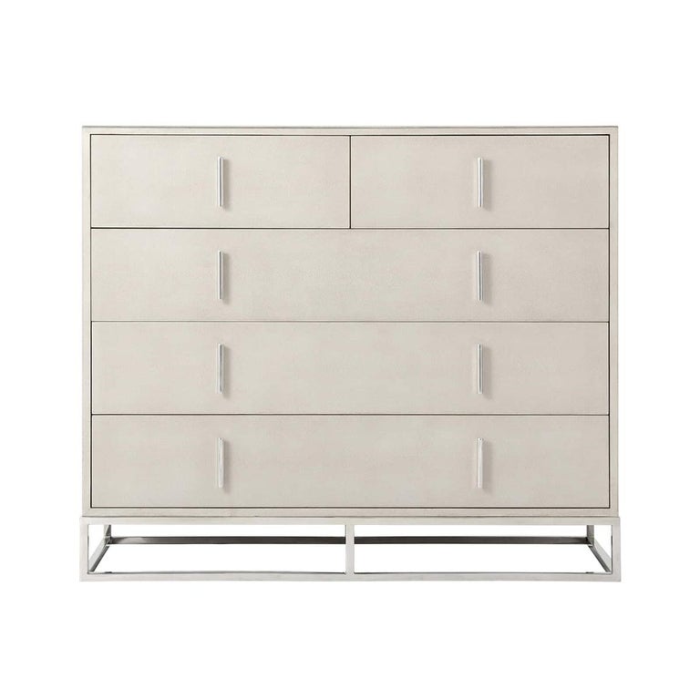 Modern Leather Chest of Drawers, Light For Sale at 1stDibs