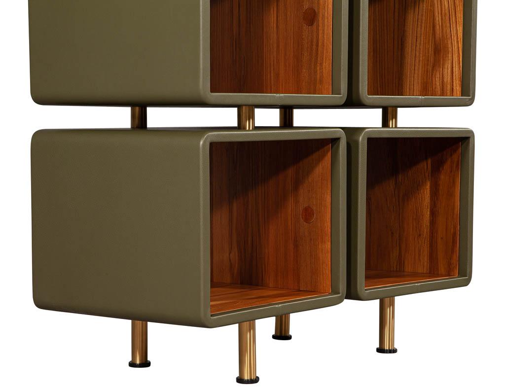 Modern Leather Clad Bookcase at 1stDibs | leather bookcase