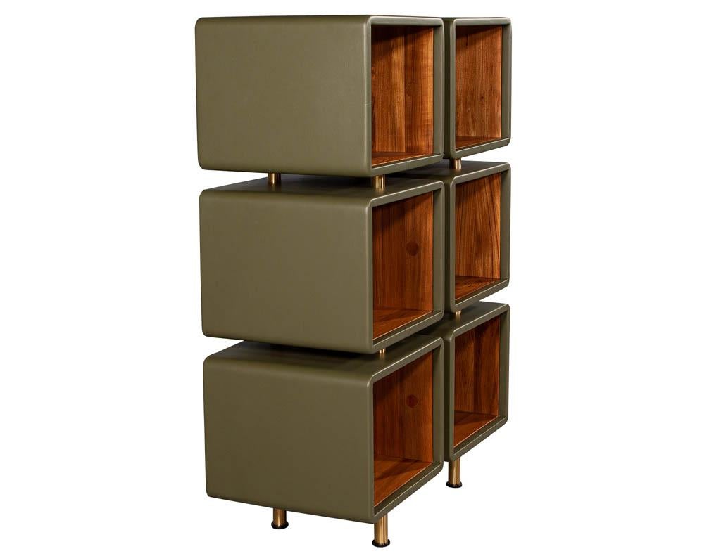Modern Leather Clad Bookcase at 1stDibs | leather bookcase