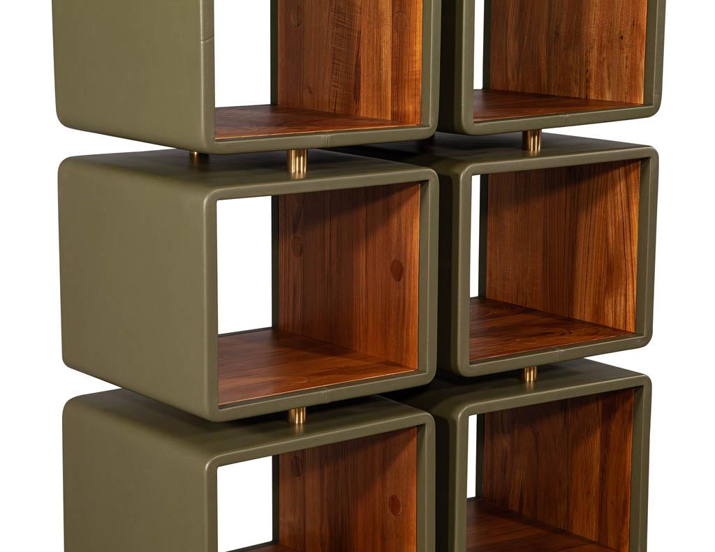 Modern Leather Clad Bookcase at 1stDibs | leather bookcase
