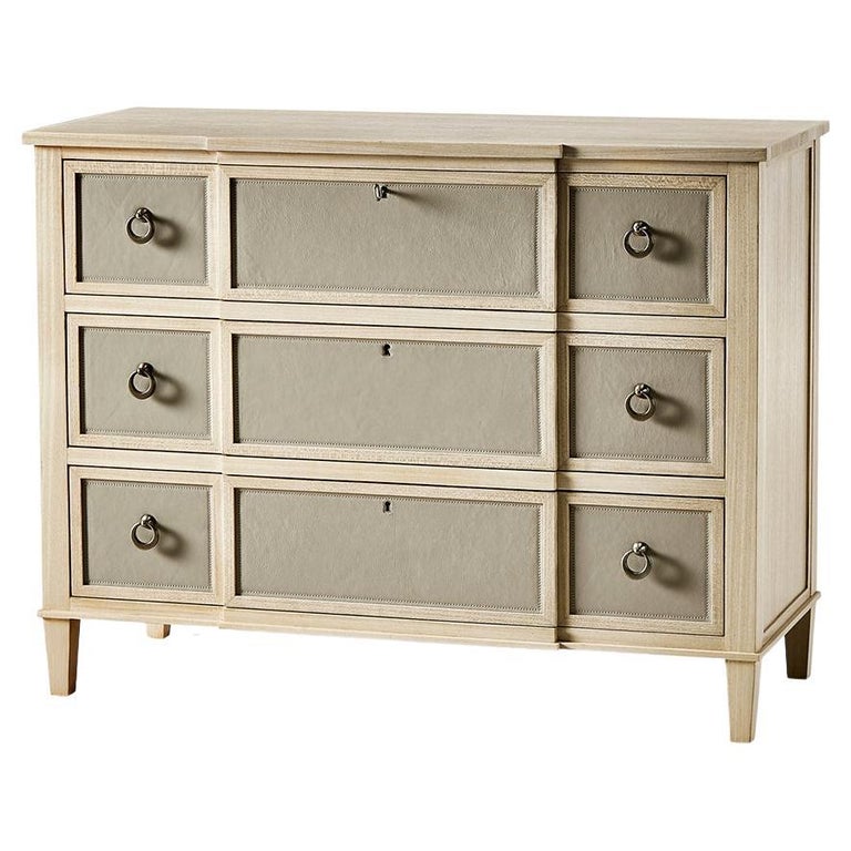 Modern Leather Front Chest of Drawers For Sale at 1stDibs