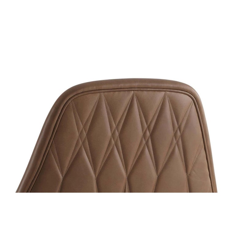 Modern Leather Quilted Desk Chair For Sale at 1stDibs