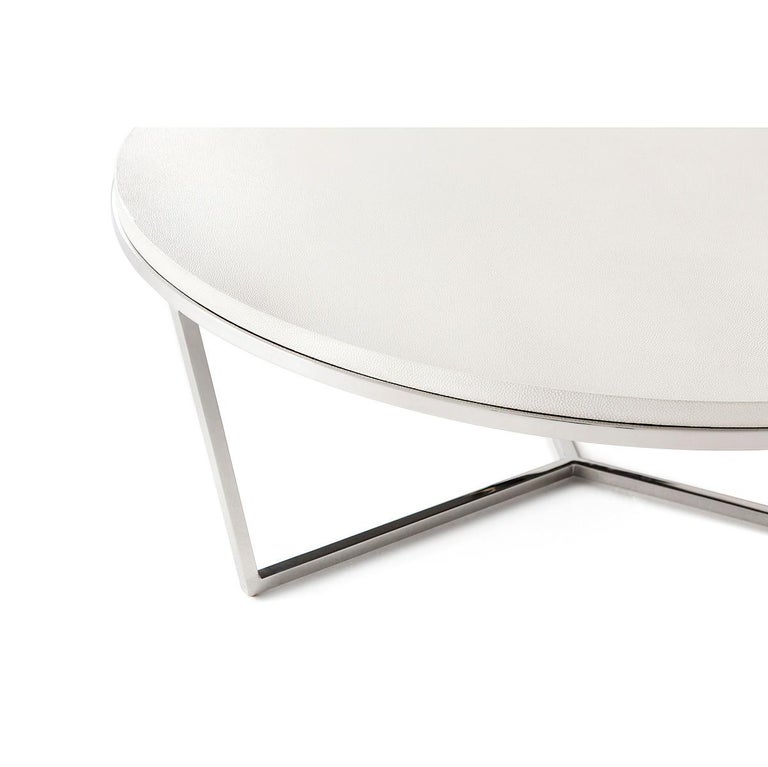 Modern Leather Top Coffee Table For Sale at 1stDibs