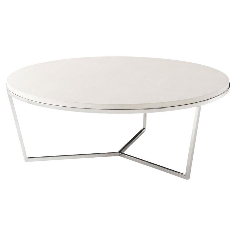 Modern Leather Top Coffee Table For Sale at 1stDibs