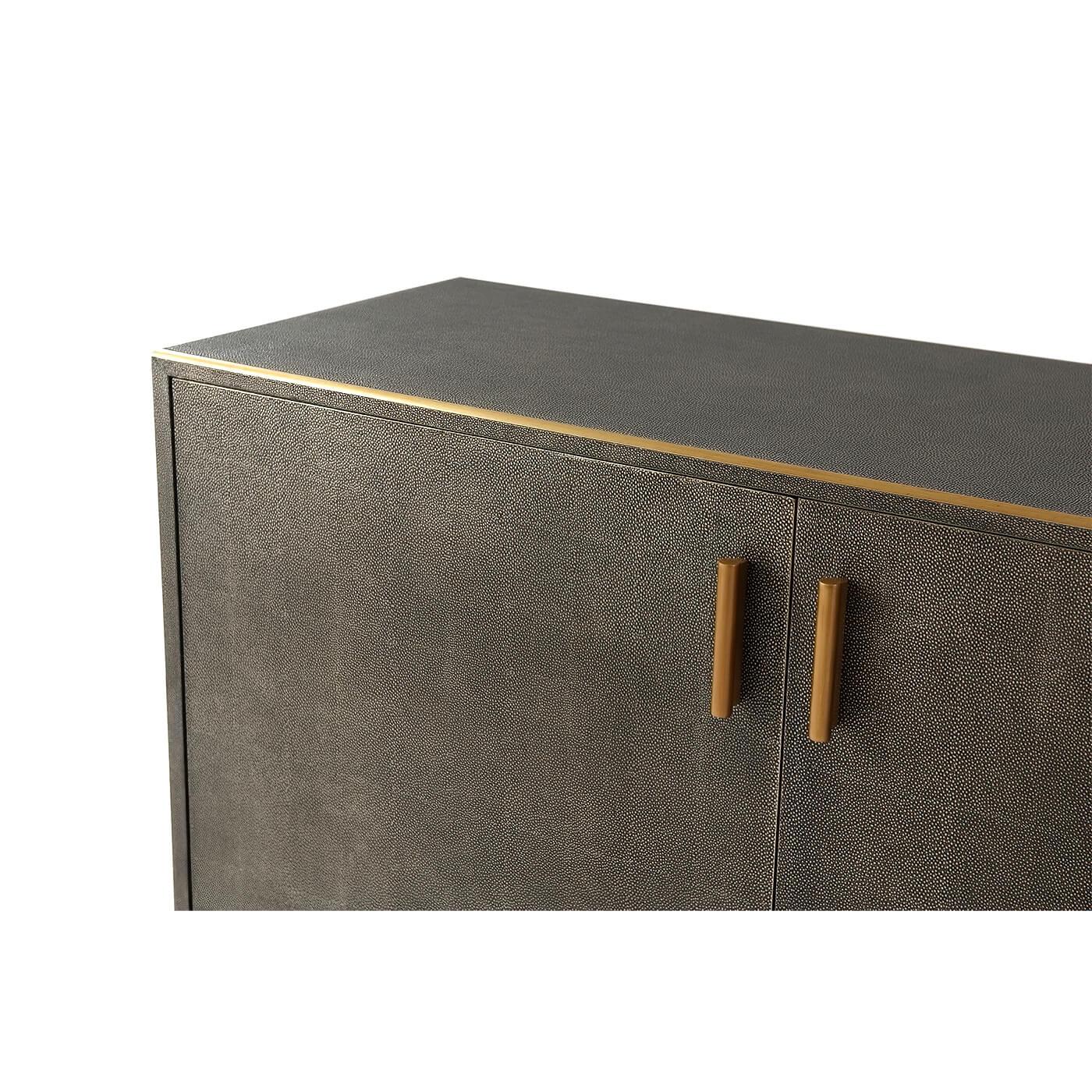 Modern Leather Wrapped Media Cabinet For Sale at 1stDibs | console table