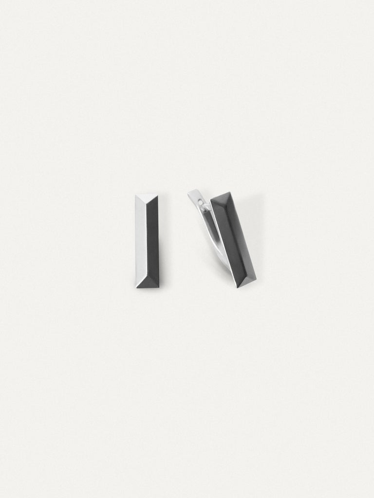 Modern lever-back Minimalistic Every Day prismatic Stud silver Earrings ...