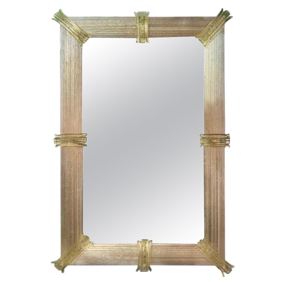 Modern Light Gold Murano Twist Glass Mirror For Sale at 1stDibs