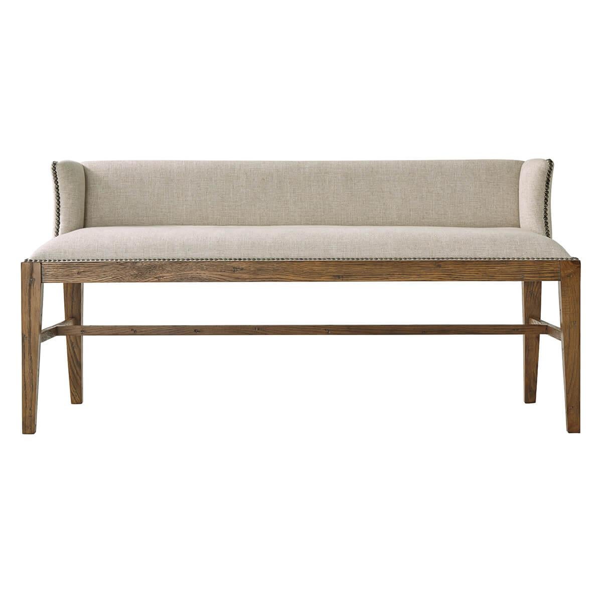 Modern Light Oak Bench at 1stDibs | upholstered bench with backrest ...
