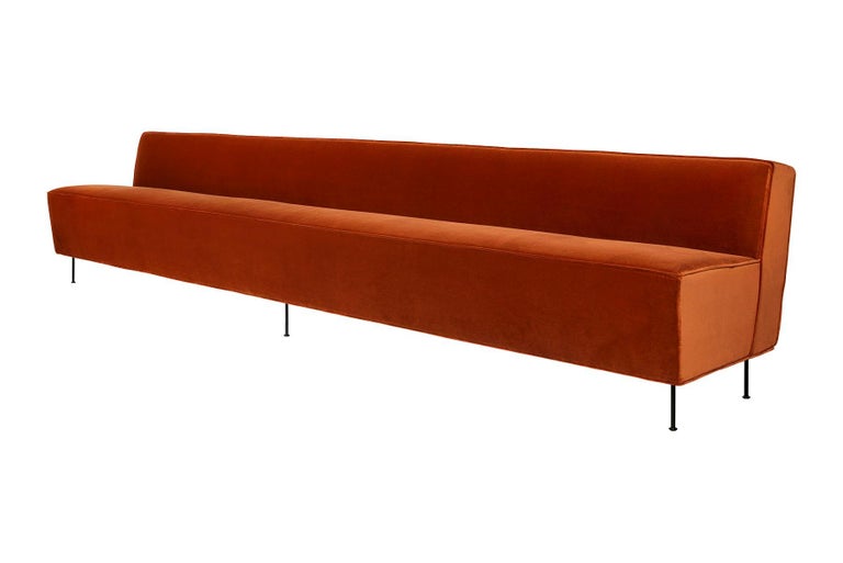 Modern Line Sofa, Dining Height, X-Large with Brass Legs For Sale at ...