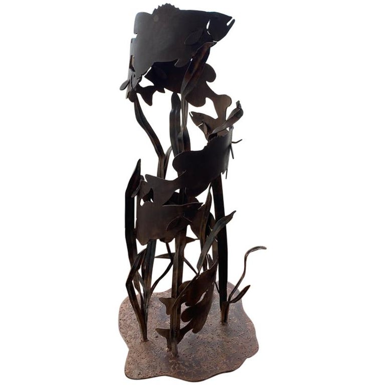 Modern Live Size Iron Fish Sculpture For Sale at 1stDibs