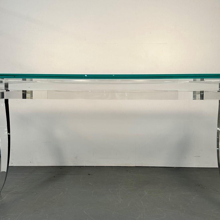 Modern Lucite and Glass Dining / Kitchen Table, American Designer ...