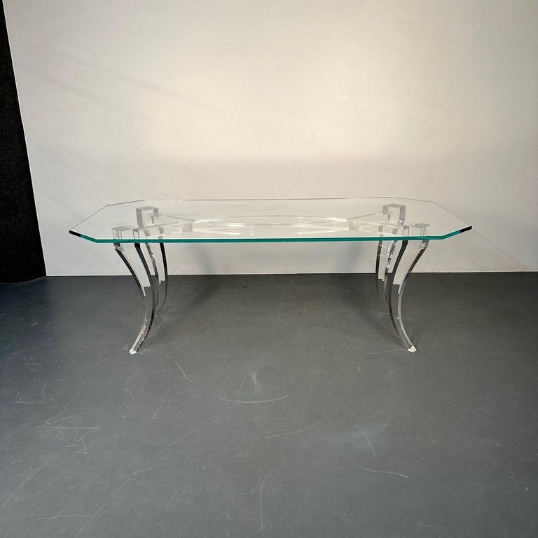 Modern Lucite and Glass Dining / Kitchen Table, American Designer ...