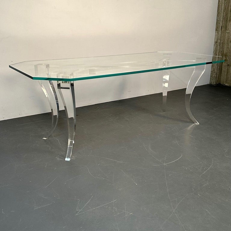 Modern Lucite and Glass Dining / Kitchen Table, American Designer ...