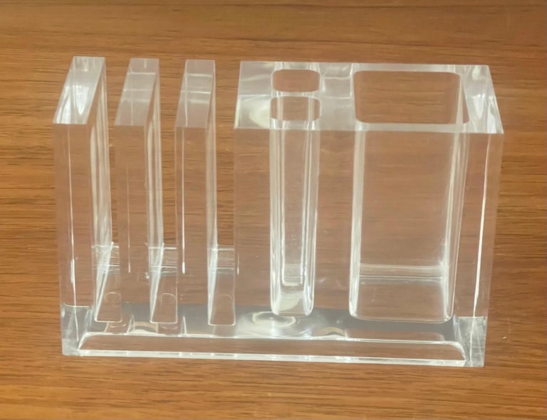 Modern Lucite Desk Organizer by Guzzini For Sale at 1stDibs