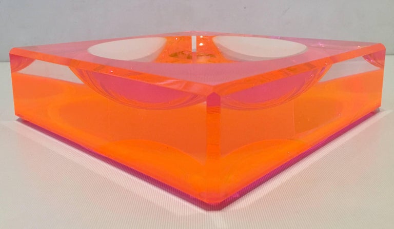 Modern Lucite Optic Square and Round Bowl by, Alexandra von Fürstenberg ...