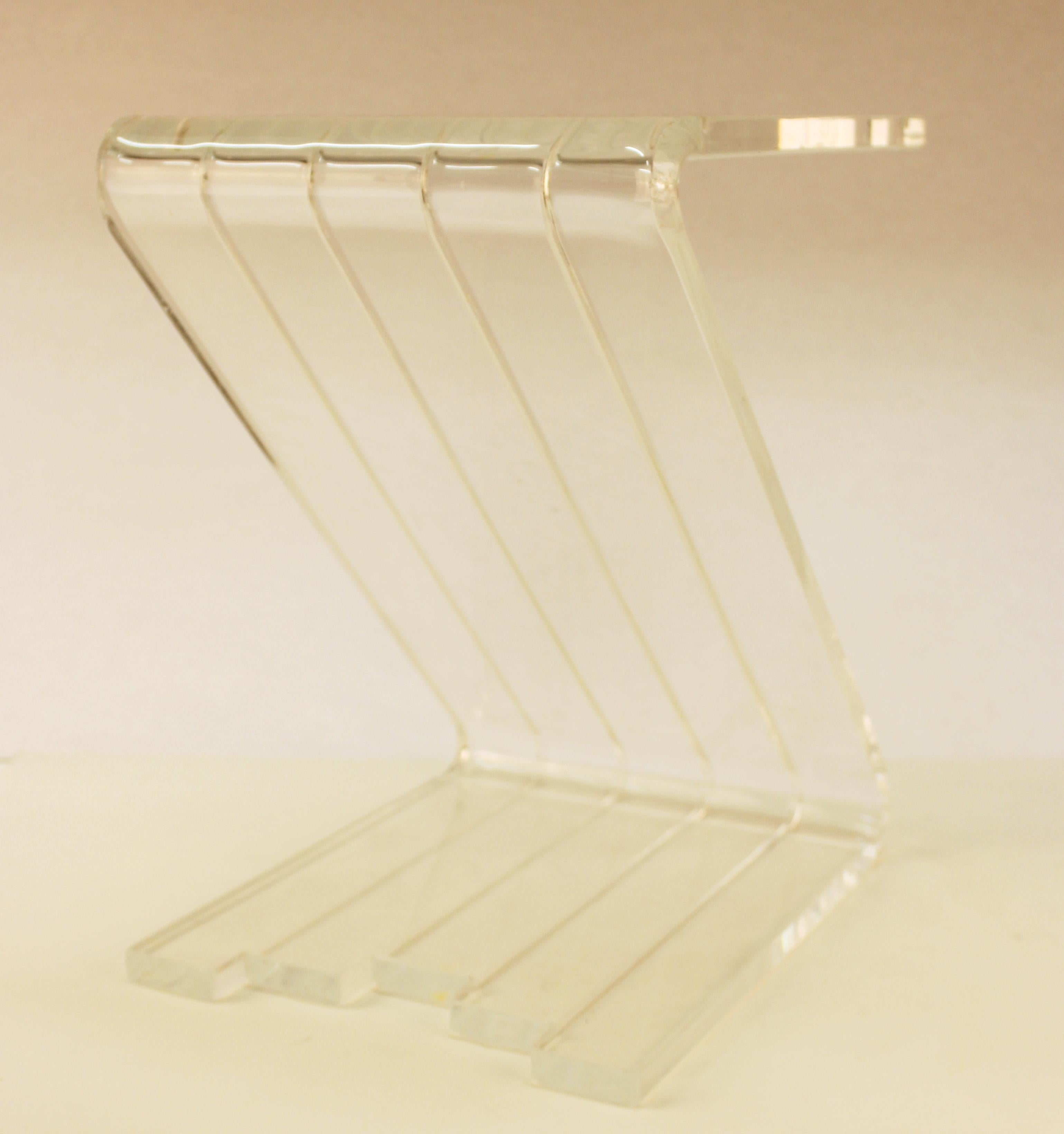 Modern Lucite Side Table in Z Shape For Sale at 1stDibs | lucite z table