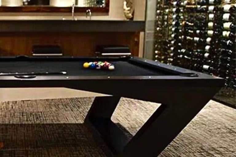 Slate Pool Tables Modern White Crystal Slate Inverted Legs Design ...