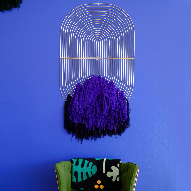 Modern Macrame Art, Wire Macrame Art Piece by Bend Goods, Blue Green ...