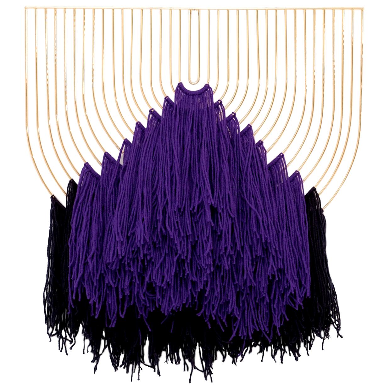 Modern Macrame Art, Wire Macrame Art Piece by Bend Goods, Purple Navy ...