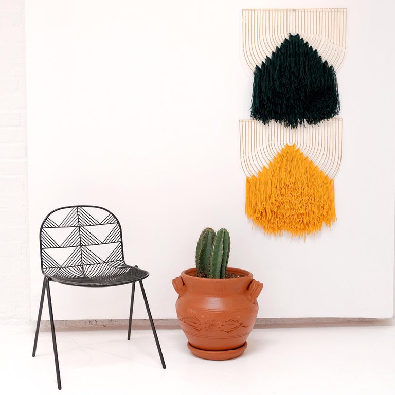 Modern Macramé Art, Wire Macramé Art Piece by Bend Goods, Red Maroon ...