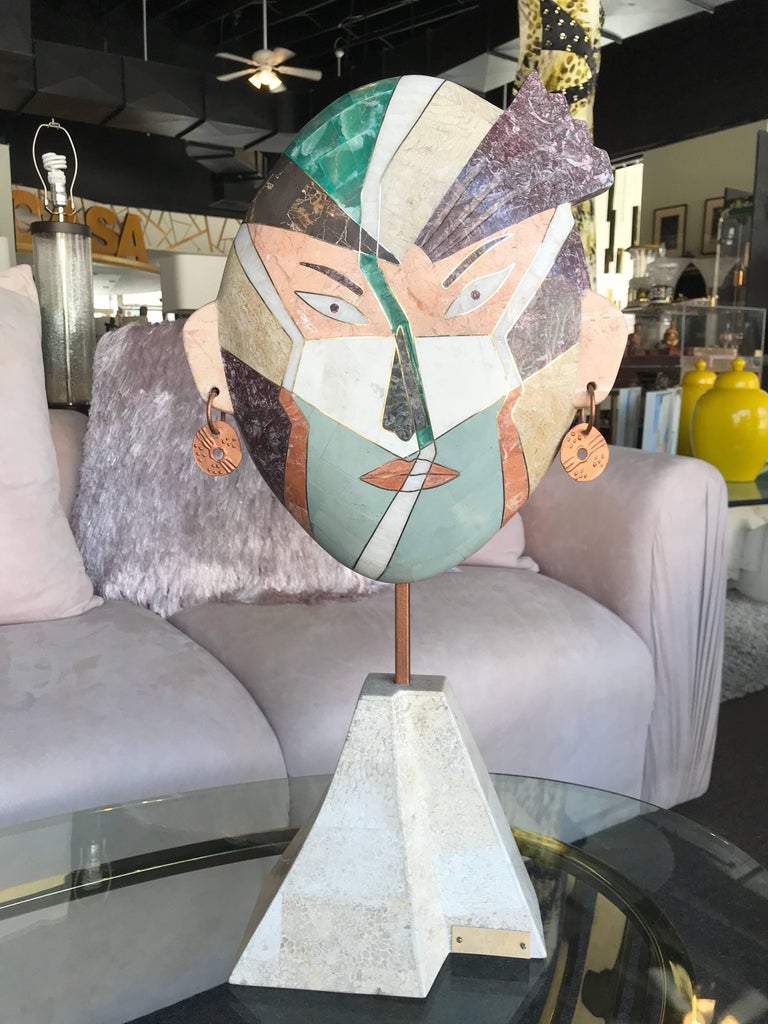 Modern Marble and Stone Face Sculpture by Joseph de Castro, 1990s at ...