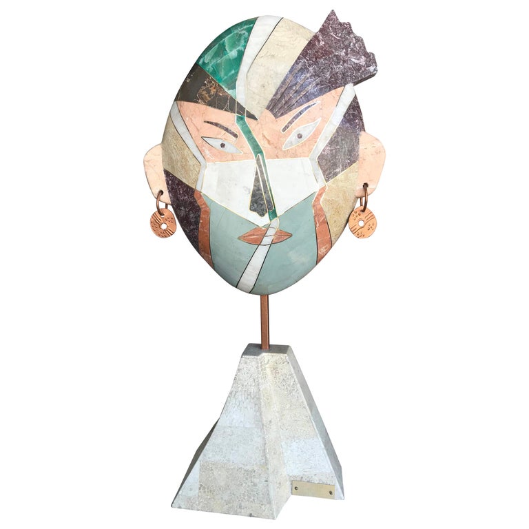 Modern Marble and Stone Face Sculpture by Joseph de Castro, 1990s at ...
