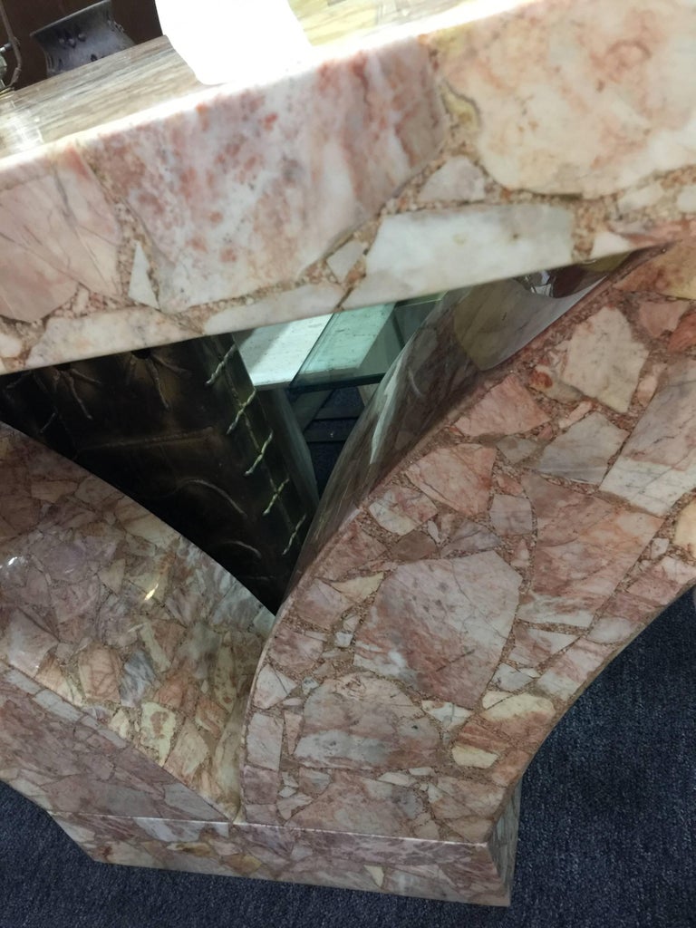 Modern Marble Resin Console and Mirror by Muller's For Sale at 1stDibs