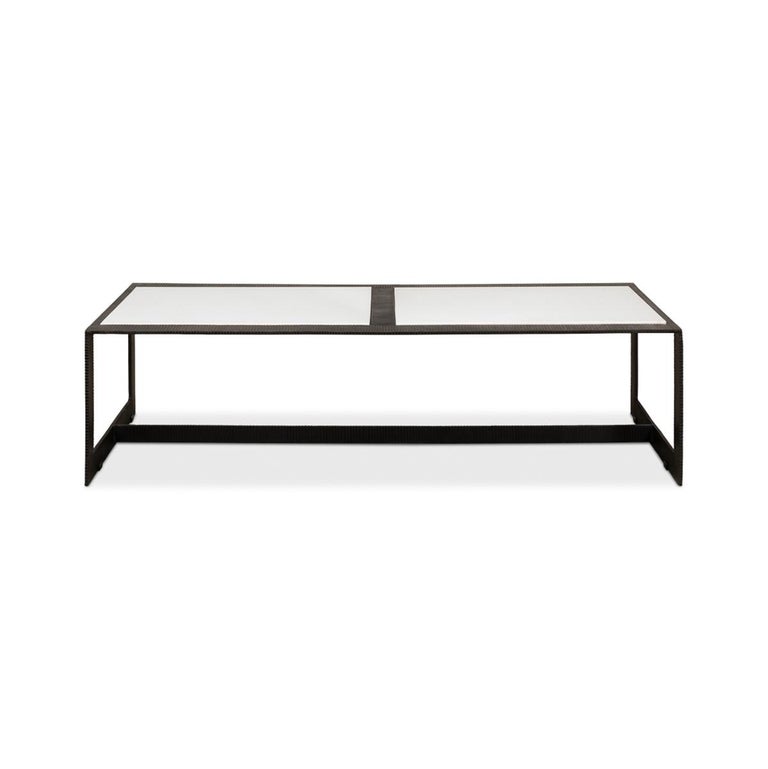Modern Marble Top Iron Coffee Table For Sale at 1stDibs